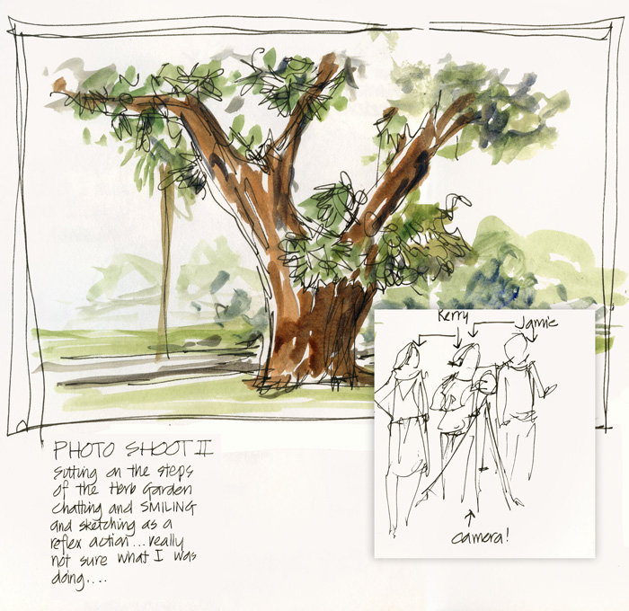 Sketching during a photo shoot - Liz Steel : Liz Steel