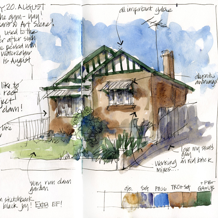 Sub_urban Sketching: Draw the roof first - Liz Steel : Liz Steel