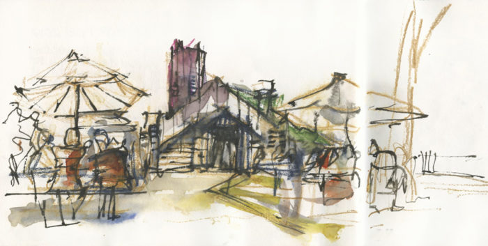 Sketching The Incinerator - Liz Steel : Liz Steel