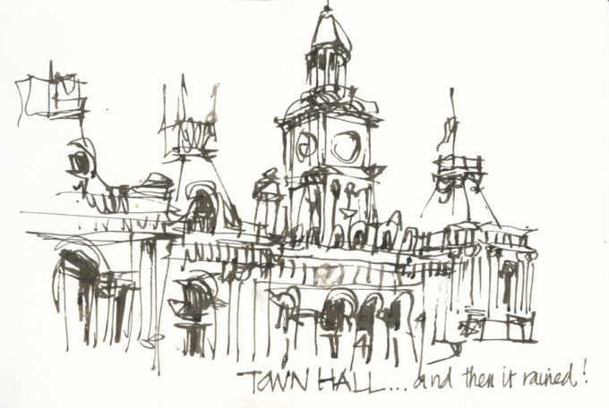 More around town sketching with friends and some super fancy fountain ...
