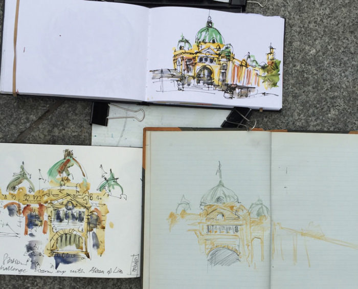Sketching Obsession: Flinders Street Station - Liz Steel : Liz Steel