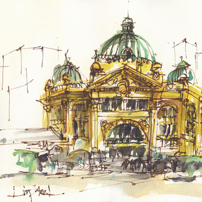 Sketching Obsession: Flinders Street Station - Liz Steel : Liz Steel