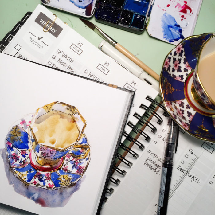 Sketching Teacups: A step-by-step demonstration - Liz Steel : Liz Steel