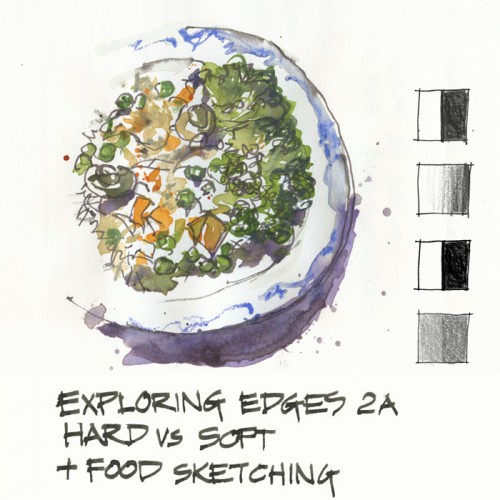 Exploring Edges 2: Hard vs Soft Edges and tips for sketching food - Liz ...