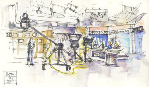 Sketching on live TV: WGN Morning News - Liz Steel : Liz Steel