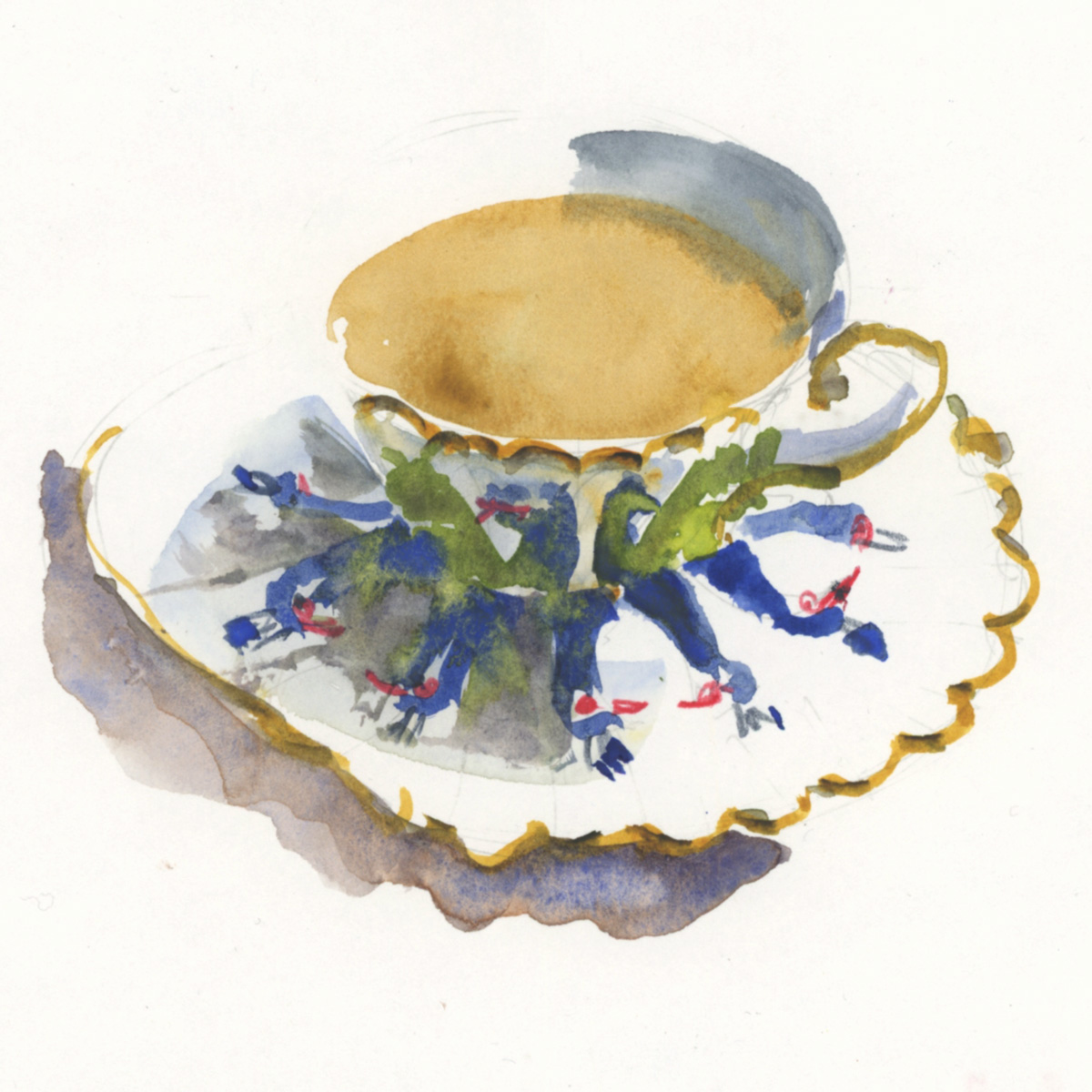 Teacup Collection 29: T2 Peacock teacup - Liz Steel : Liz Steel