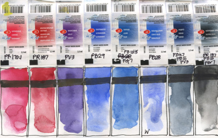 White Nights watercolours: Colour Chart - Liz Steel : Liz Steel