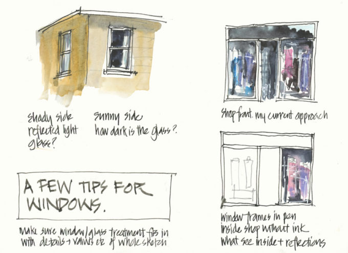 Tips for sketching windows and glass - Liz Steel : Liz Steel