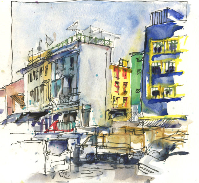 Seven sketches showing ways to interpret complex scenes - Liz Steel ...