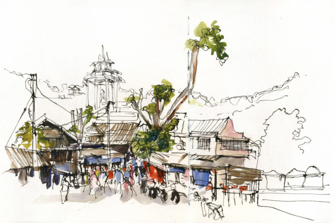 Seven sketches showing ways to interpret complex scenes - Liz Steel ...