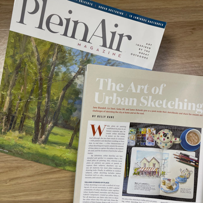 PleinAir magazine article on Urban Sketching - Liz Steel : Liz Steel