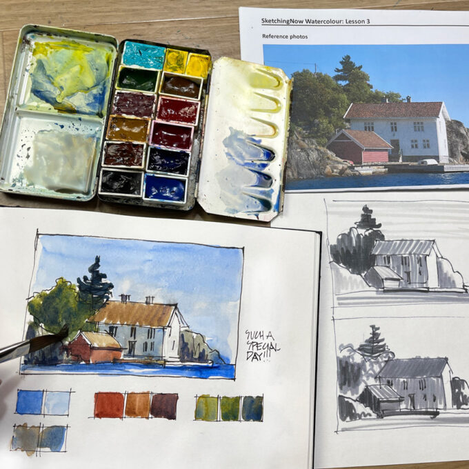 Thinking about values when sketching with watercolour - Liz Steel : Liz ...