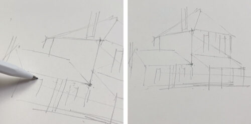 Tips for sketching simple buildings - Liz Steel : Liz Steel