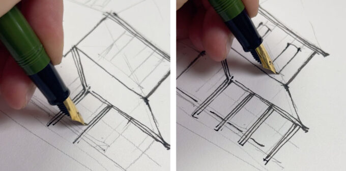 Tips for sketching simple buildings - Liz Steel : Liz Steel