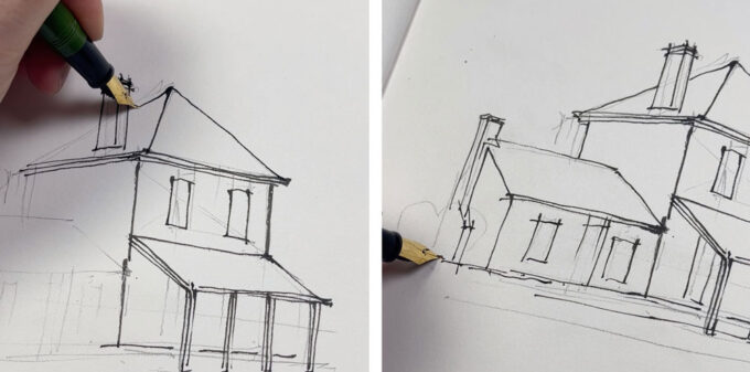Tips for sketching simple buildings - Liz Steel : Liz Steel